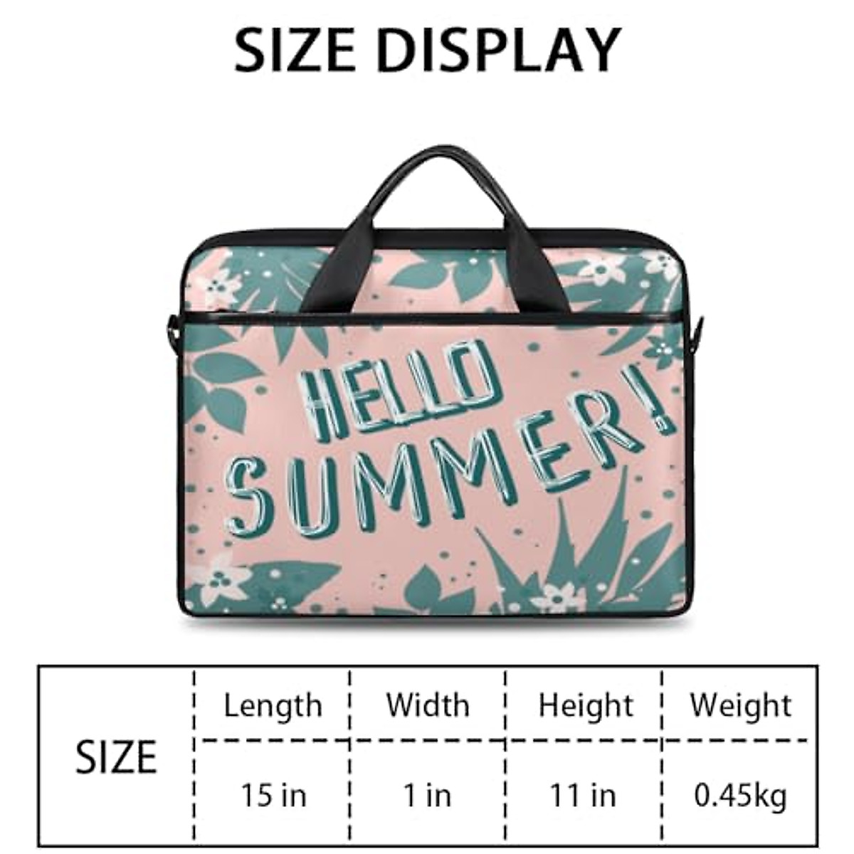 Summer Palm Tree Laptop Computer Bag Waterproof Shoulder Messenger Bag 13-15 inch Durable Laptop Tote Bag with Shoulder Strap Handle Lightweight Crossbody Briefcase