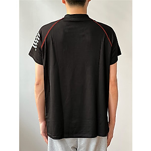 HARGLESMAN Men's Quick Dry Performance Short Sleeve Tactical Patriotic Polo T Shirt Tops Summer 1776 Printed Sports Casual Tees for Golf Tennis Paintball Activewear Black L