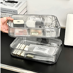 Decorcode Stackable Clear Plastic Organizer Drawer | Organize Eyeshadow Palettes, Cosmetics, and Beauty Supplies on a Vanity