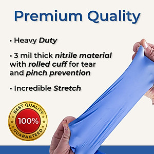 Care Plus Medical Nitrile Examination Gloves Blue Disposable Medium 100 Count
