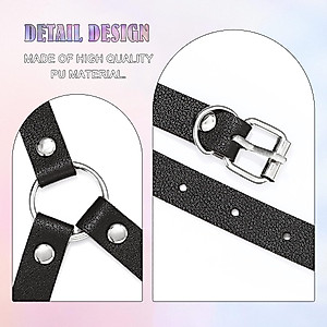 Gemily Punk Waist Chain Belt Leather Black Body Chain Party Leg Harness Garter Rave Body Jewelry for Women and Girls (2)