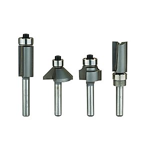 Whiteside #404 4 Piece Compact Router Bit Set, 1/4" Shank