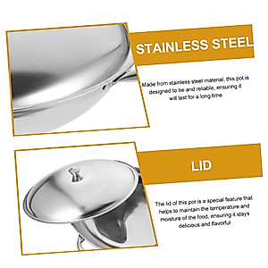 Cabilock Dry Pan with Lid Nonstick Pan Nonstick Wok Pan Paella Cooking Pan Stir Fry Skillet Wok Skillet Reheating Pot Stewpot Skillet Pow Pan Stainless Steel Pans Korean Pot Mini China