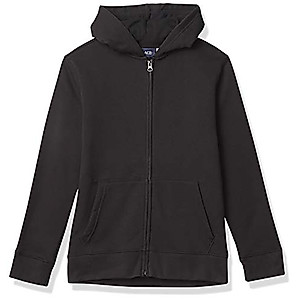 The Children's Place Boys' Uniform Zip Up Hoodie, Black, M (7/8)