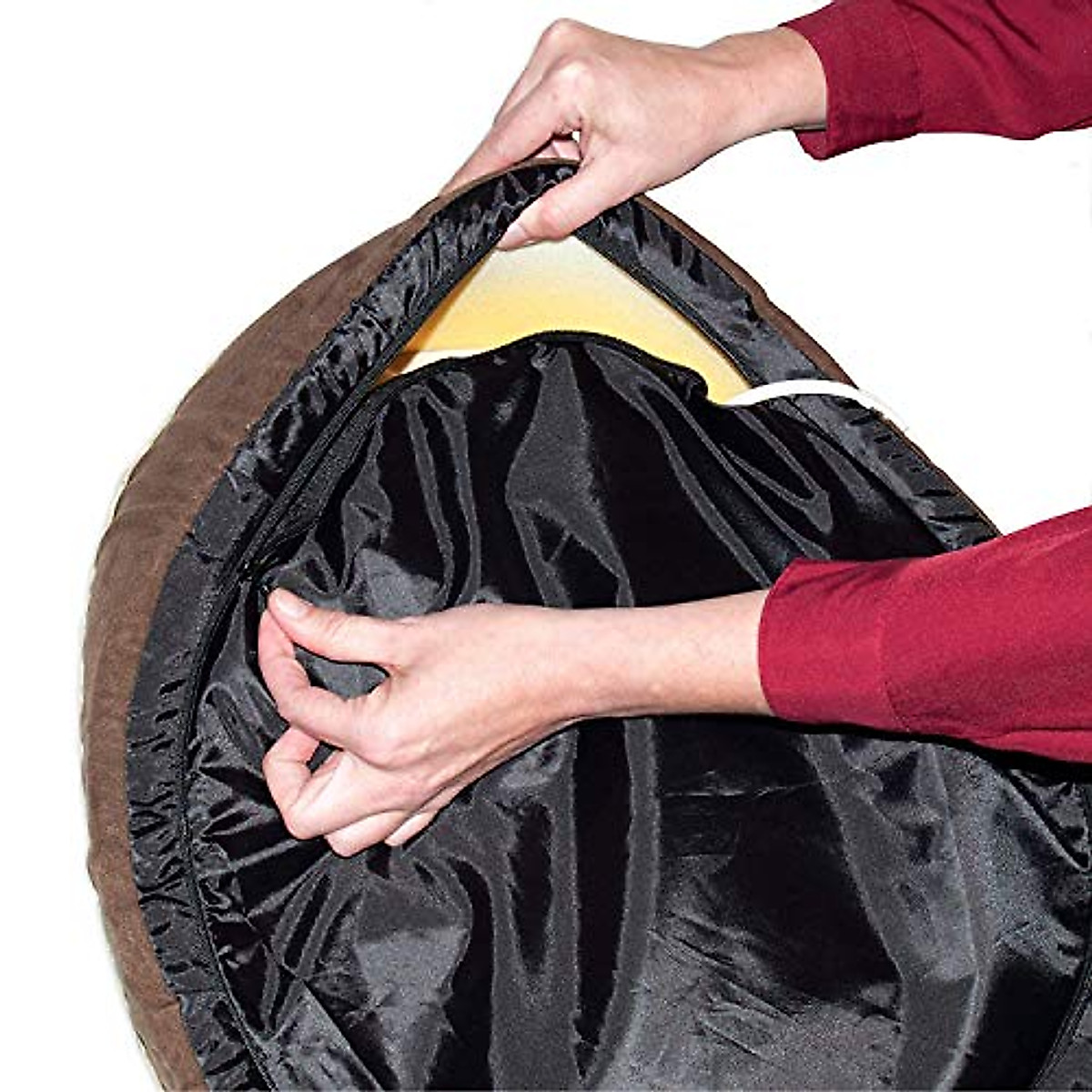 K&H Pet Products Thermo-Kitty Bed Deluxe Indoor Heated Cat Bed Mocha/Leopard Large 20 Inches