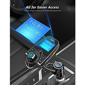 Nulaxy Wireless in-Car Bluetooth FM Transmitter & Nulaxy 2022 Upgraded Vent Friendly Car Phone Holder Mount