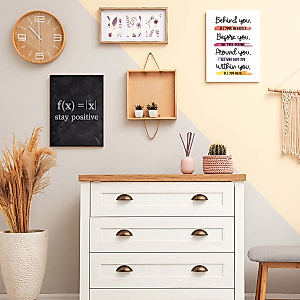 Funny Educational Canvas Wall Art-Saty Positive Poster Canvas Prints Framed Wall Art Painting Ready to Hang for Classroom/Math Room/School Decor-12 x 15 Inches