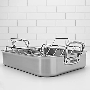 Hestan - Stainless Steel Classic Roaster with Rack, Induction Cooktop Compatible