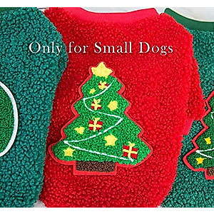 2PCS Dog Sweaters Christmas Outfits for Chihuahua Yorkie Warm Knitted Holiday Sweaters Clothing Puppy Winter Clothes Only for Small Dogs Boy Girl Puppy Pet Coat Pullover Costumes,S