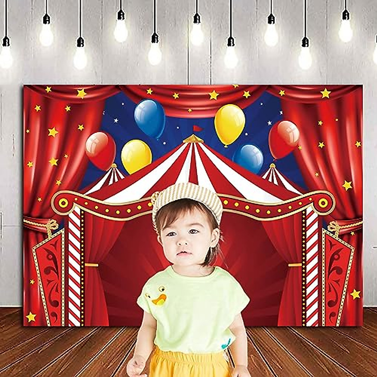 Carnival Theme Red Circus Tent Backdrop Big Top Circus Carnival Themed Birthday Party Photo Background Newborn Baby Shower Photography Photo Booths Banner Decorations Supplies 7x5ft