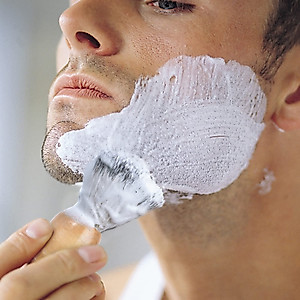 Bassion Shaving Brush Valentine Gifts for Men, Wet Shave Using Cream & Soap, Wood Handle Hair Salon Brush for Safety Shaving Razor, Straight Razor, Father's Day for Dad Boyfriend (Brown)