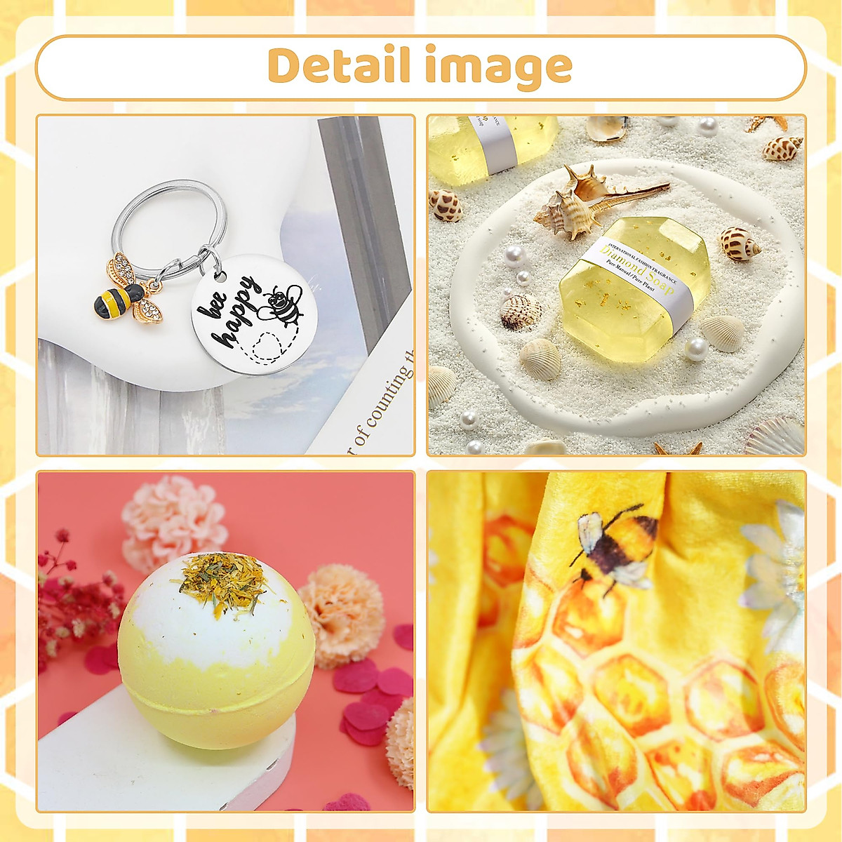 Birthday Bee Gifts for Women - Birthday Gifts for Women Valentines Day Gifts for Her Relaxing Spa Gifts Happy Bee Day Gifts with Inspirational Blanket Candle for Mom Best Friends Sister Teacher Wife