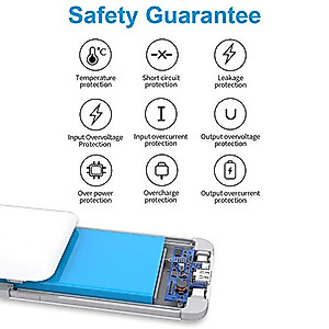 Portable Power Bank, Ultra Slim 10000mAh Portable Charger, USB C External Battery Pack with Built-in AC Plug, Charging Cable, Output Port, Compatible with All Kinds of Cellphones …