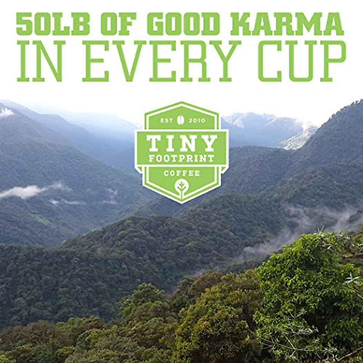 Tiny Footprint Coffee - Signature Blend, Light Roast, USDA Organic Coffee - Whole Bean Coffee, Fair Trade, Shade Grown & Carbon Negative - You Drink Coffee, We Plant Trees, 3 Pounds