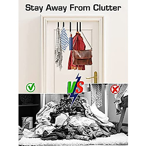 Over The Door Hook - 4 Pack Single Hooks Hanger Metal for Hanging Towel Coats Clothes Hats Bags Bathroom | Black