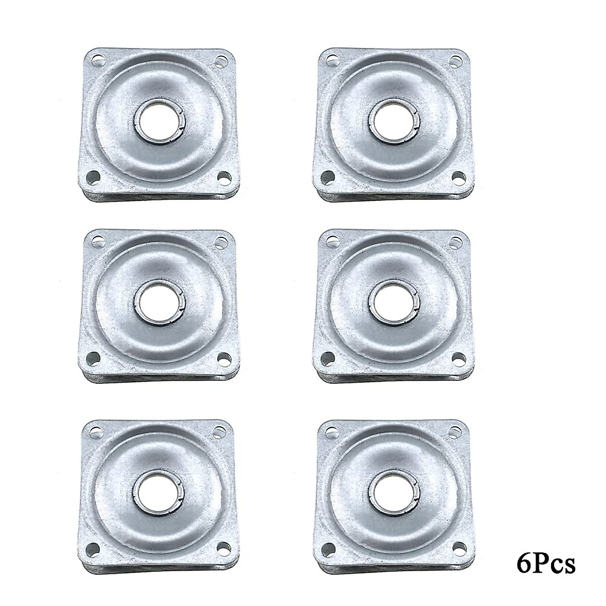 Hahiyo Lazy Susan Square Turntable Tray Base Plate Hardware Stable Rotating Ball Bearing 2 inch Spinner Turn Smoothly Save Space Sturdy No Wobble Squeak for Kitchen Cake, White, 2in, 6Pieces