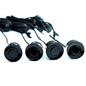 Tiemahun Black Car Parking Sensor Vehicle Truck Reverse Backup Radar System with LED Digital Display，4 Weather Proof Parking Sensors & Sound Warning（BiBiBi） (X67D)