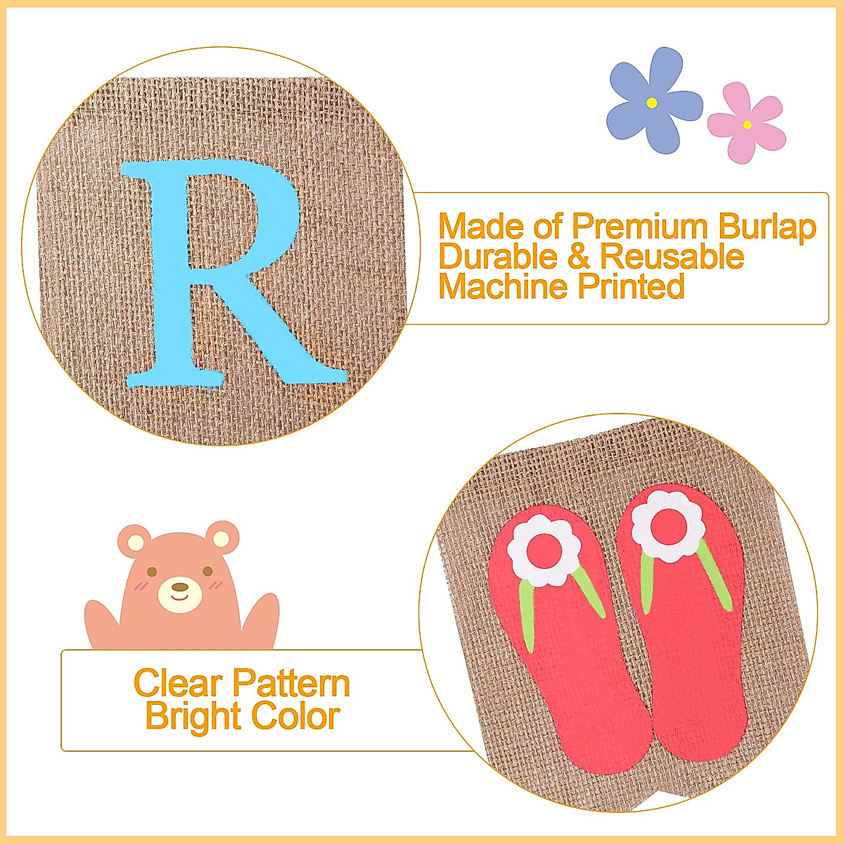 Tatuo Hello Summer Banner Burlap Rustic Garland Summer Decorations Home Party Hanging Decor for Door Mantel Fireplace Pool Beach Barbecue Hawaii Party Supplies