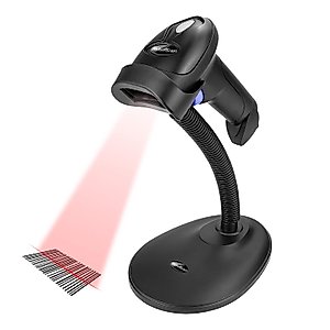 NetumScan Bluetooth Barcode Scanner with Stand, 3-in-1 Handheld Automatic 1D Barcode Reader CCD Bar Code Scanner for Computer, Tablet, iPhone, iPad, Android (Bluetooth)