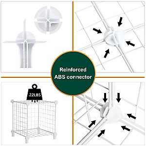 AWTATOS Wire Cube Storage Organizer, Closet Organizers and Storage, Metal 12 Cube Storage Shelves Bookshelf, Portable Closet Clothes Organizer for Bedroom, Home, Office, White