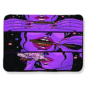 ZGH 3x5 Ft Super Soft Indoor Modern Area Rug Rugs for Living Room Bedroom Psychedelic Smoke Cool Girl 60x39 Inch Rug