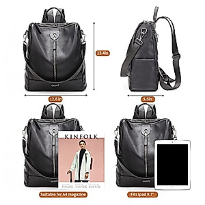 Gajoni Ladies Backpack Purse Black-PU Leather Fashion Backpack for Women With Antitheft Pocket-Ladies Shoulder Bag Handbag-Travel Backpack Purse