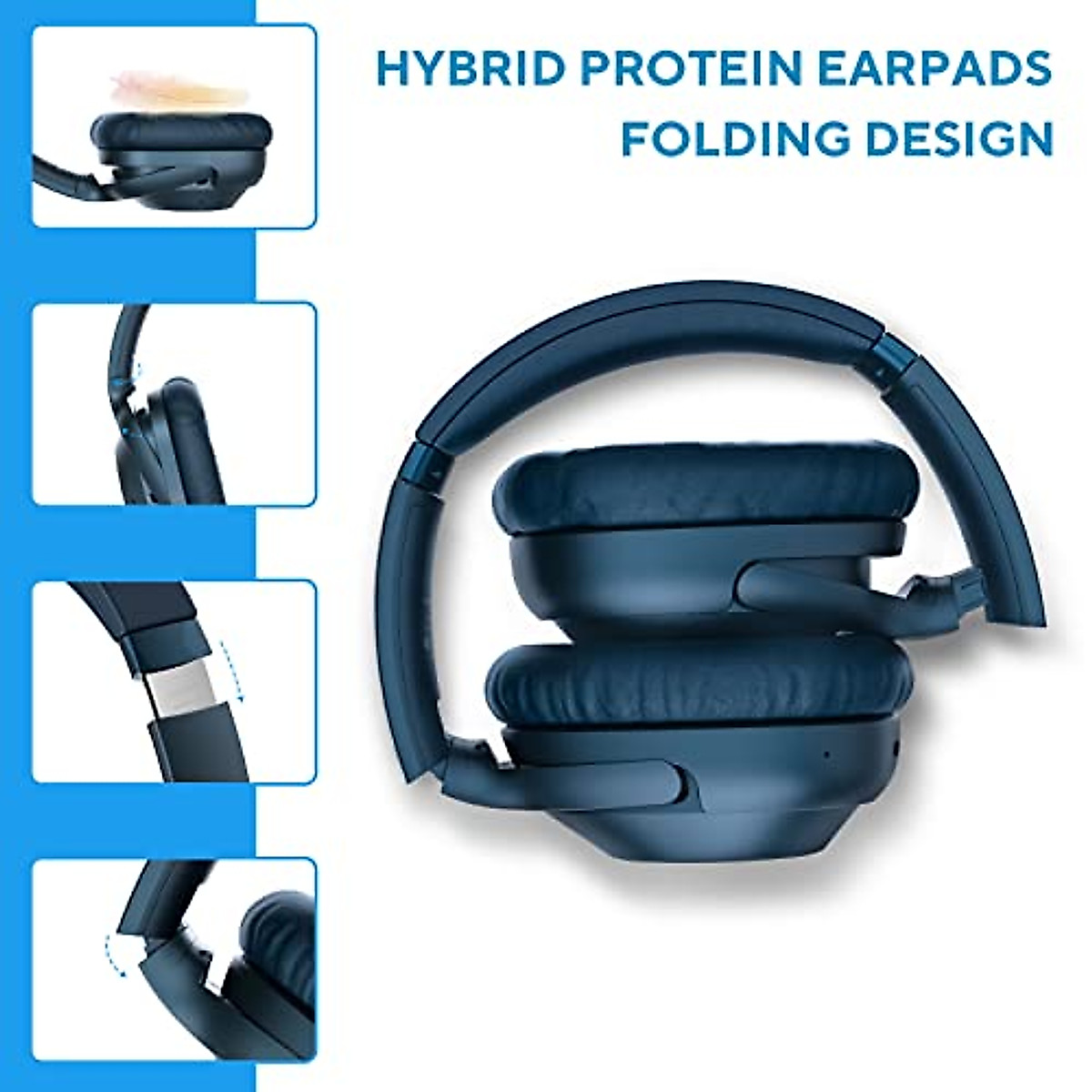 Ankbit Hybrid Active Noise Cancelling Headphones, 90H Playtime Wireless ...