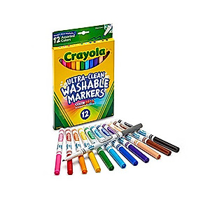 Crayola Fine Line Markers, Washable Markers, 12 Count