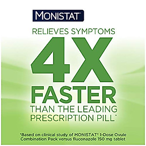 Monistat 3-Day Yeast Infection Treatment Suppositories + Itch Relief Cream, 7 Piece Set