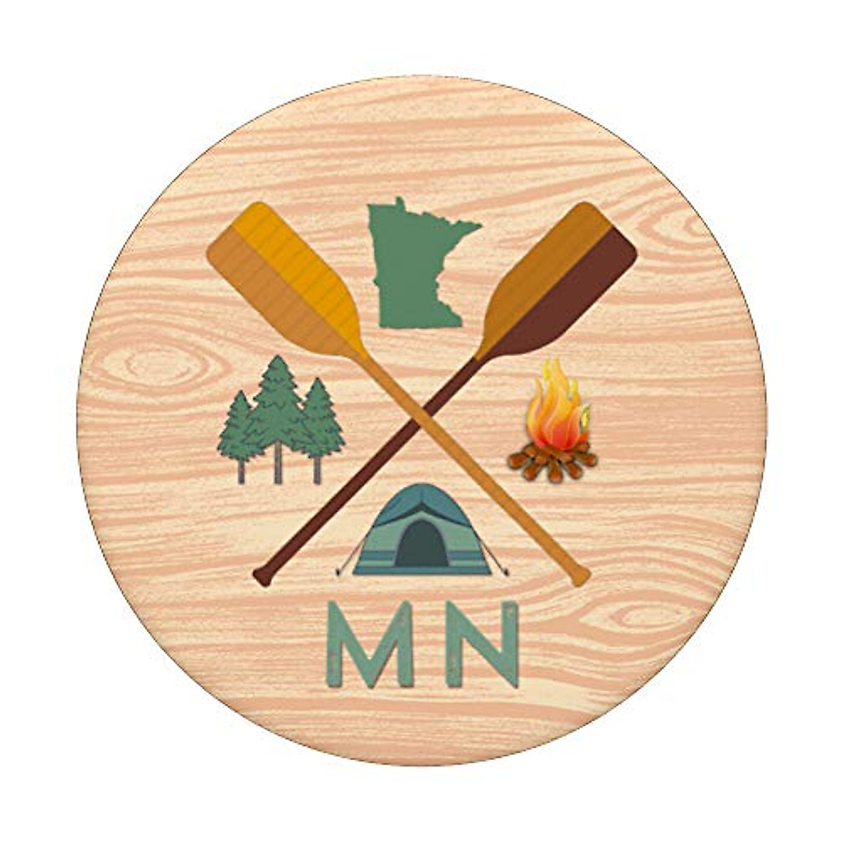 Minnesota Wood Grain Camping, Canoeing, and Hiking, Nature PopSockets PopGrip: Swappable Grip for Phones & Tablets