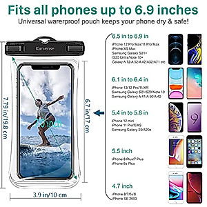 Karvense Waterproof Phone Pouch Case, 4 Pack Waterproof Cell Phone Holder/Bag for iPhone, Samsung Galaxy,Pixel, Moto, Universal Dry Bag for Vocation, Beach, Pool, Shower, Rafting, Kayaking, Snorkeling