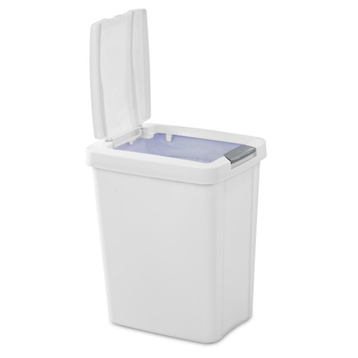 Sterilite 10438004 7.5 Gallon TouchTop Wastebasket, White w/ Titanium Latch, 4-Pack