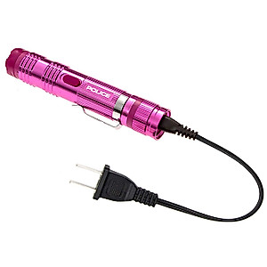 POLICE M12 Aluminum Stun Gun with LED Flashlight, Pink