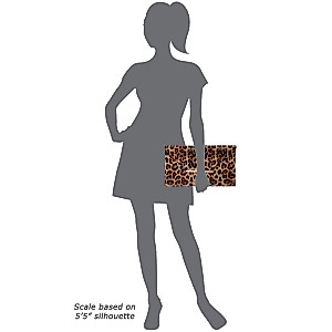 JNB Synthetic Leather Flat Envelope Leopard Print Clutch, Beige