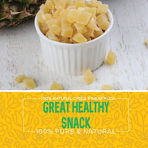Dried Pineapple Chunks, 1 Pound. Dehydrated Pineapple Chunk, Dehydrated Pineapple Bulk, Dried Pineapple Bits. All Natural, Non-GMO, Lightly Sweetened Dried Pineapples, 16 oz.