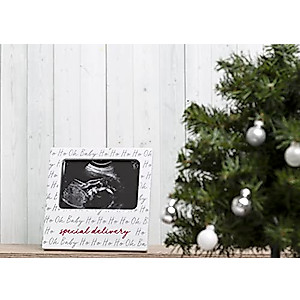 Little Holly Special Delivery Christmas Sonogram Frame, Baby Ultrasound Photo Frame, Baby Announcement Gift, Baby Holiday Keepsake, New and Expecting Parents Christmas Gift, White