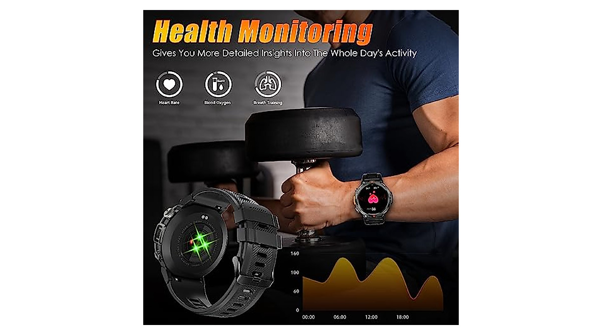 Tactical Military Smart Watch for Adventurers & Fitness
