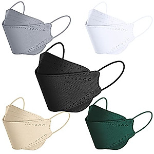 50PCS KF94 Mask Black Disposable Face Masks Mix-Champagne 4-Ply Protection 3D Face Shield for Adults