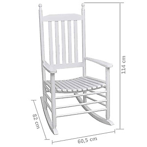 VBSQ Rocking Chair with Curved Seat White Wood Slirr Chair Rocking Chair Rocker Chair Rocker Camp Chair Rocker Recliner Rocking Camp Chair Rocking Chairs Outdoor Rocking Chair Swinging Camping c