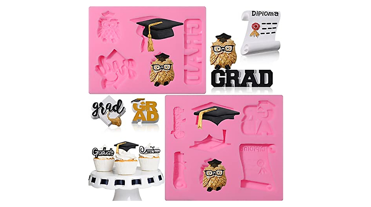 Graduation Molds Silicone,Graduation Fondant Molds With Owl Grad Cap ...