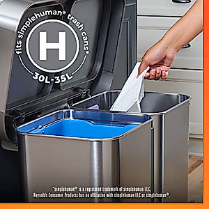 Hefty Made to Fit Trash Bags, Fits simplehuman Size H (9 Gallons), 100 Count (5 Pouches of 20 Bags Each)