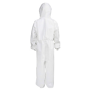 Children Disposable Protective Coverall with Elastic Wrists, Ankles and Hood, Non-Porous Anti-Dust Ventilation Suit for Kids +Protective Shoe Covers，M (110-130cm)