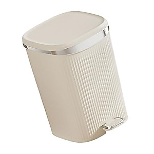 HandsFree Pedal Trash Can for Kitchen Office Use Step Pedal Kitchen Trash Can with Lid Pedal Garbage Can Waste Basket