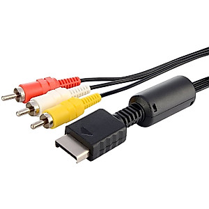 TRADERPLUS 6FT AV to RCA Composite Cable Cord for Sony Playstation 2 (PS2), Playstation 3 (PS3)