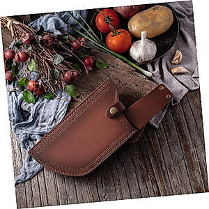Wide Knives Protector Kitchen Leather Case Meat Cleaver Leather Blade Cover Kitchen Cleaver Sleeve Pocket Protector Holder Leather Storage Covers Home Supply