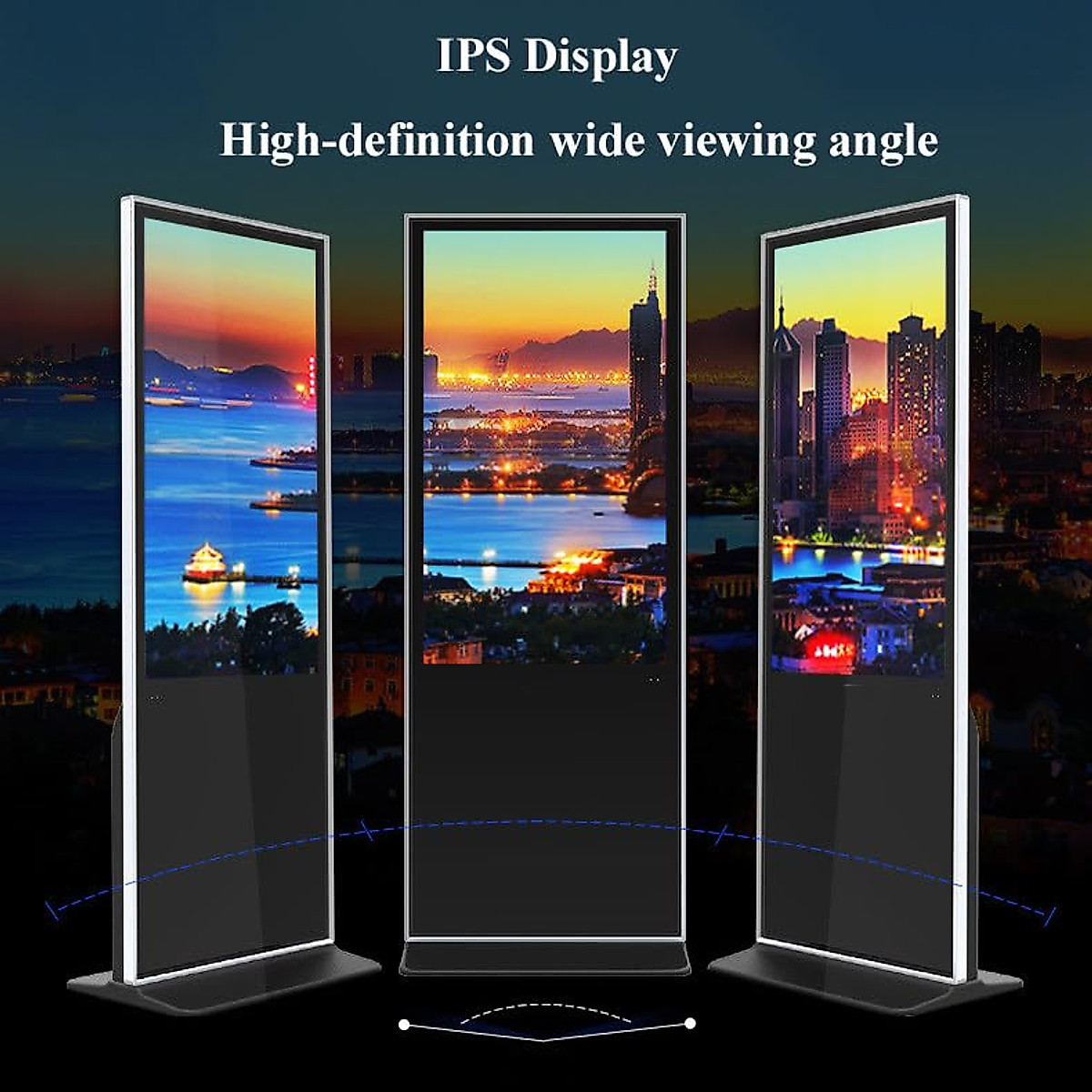 43-Inch Vertical Advertising Screen, 1GB+16GB, Floor-Standing Led Signage, 1920 * 1080P, Commercial Advertising Display, Digital Signage With Automatic Media Player,55inches