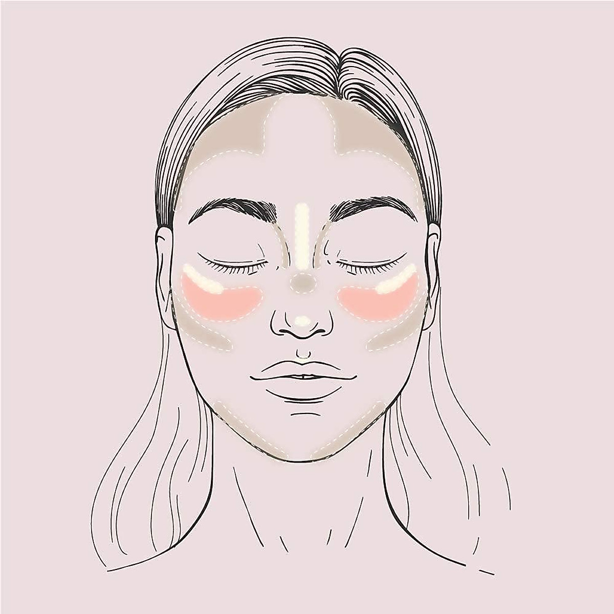 READY TO SHINE Snow Bright Contour Highlight Blush Makeup Palette - Smooth and Pigmented - Easy to Blend - Vegan and Cruelty Free - 5 Part Pressed Powder Makeup Kit - With Mirror For All Skin Types