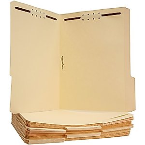 Amazon Basics Manila File Folders with Fasteners - Letter Size, 50-Pack
