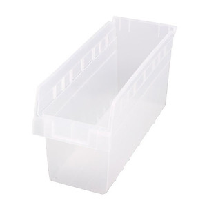 Quantum QSB804CL Store-MAX Shelf Bin, 17-7/8" Length x 6-5/8" Width x 8" Height, Clear, Pack of 20