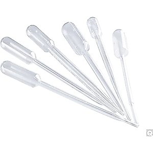 Plastic Transfer Pipettes, 7 mL Capacity -Graduated to 3 mL-Large Bulb,Non-Sterile, 50 pcs by BioRx Sponix